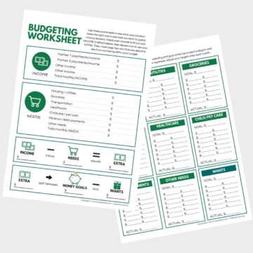 12 Free Printable Budget Worksheets to BE BOSS OF YOUR MONEY